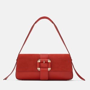 Zara | Bags | Zara Red Crossbody Bag With Buckle | Poshmark